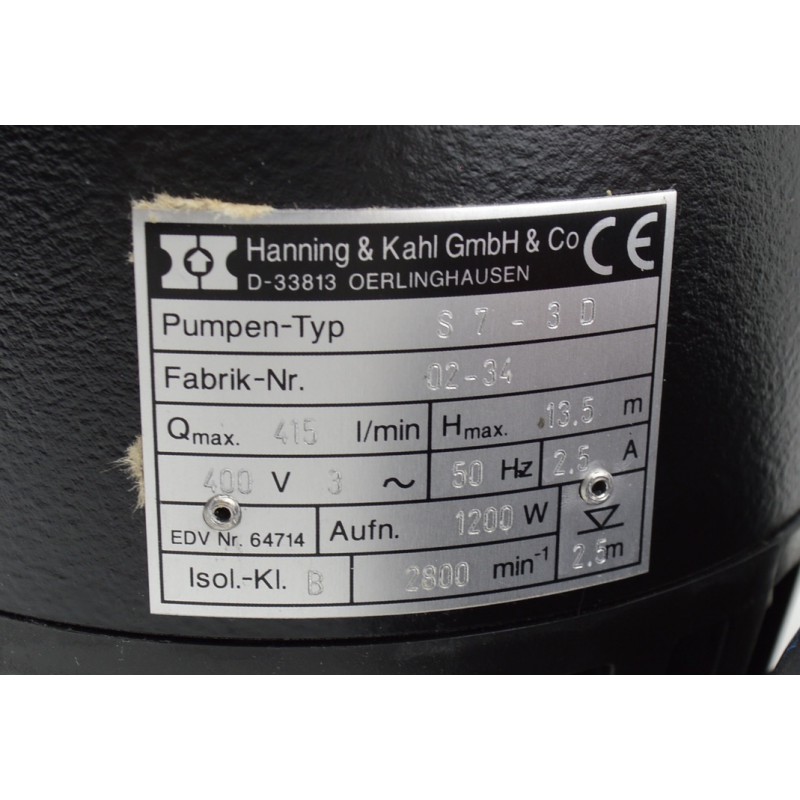 Submersible wastewater pump S7-3D Hanning