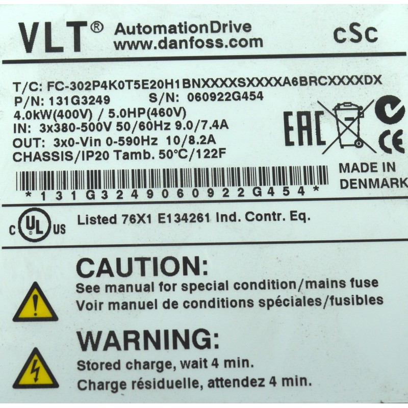 DANFOSS VLT FC-302 4kW / 400V + CAN bus